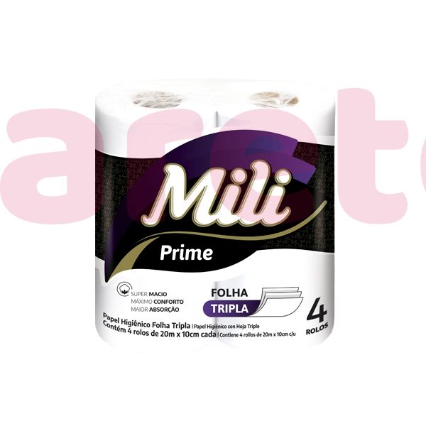 Papel Higienico Mili Prime Triple Hoja 20mts 4un