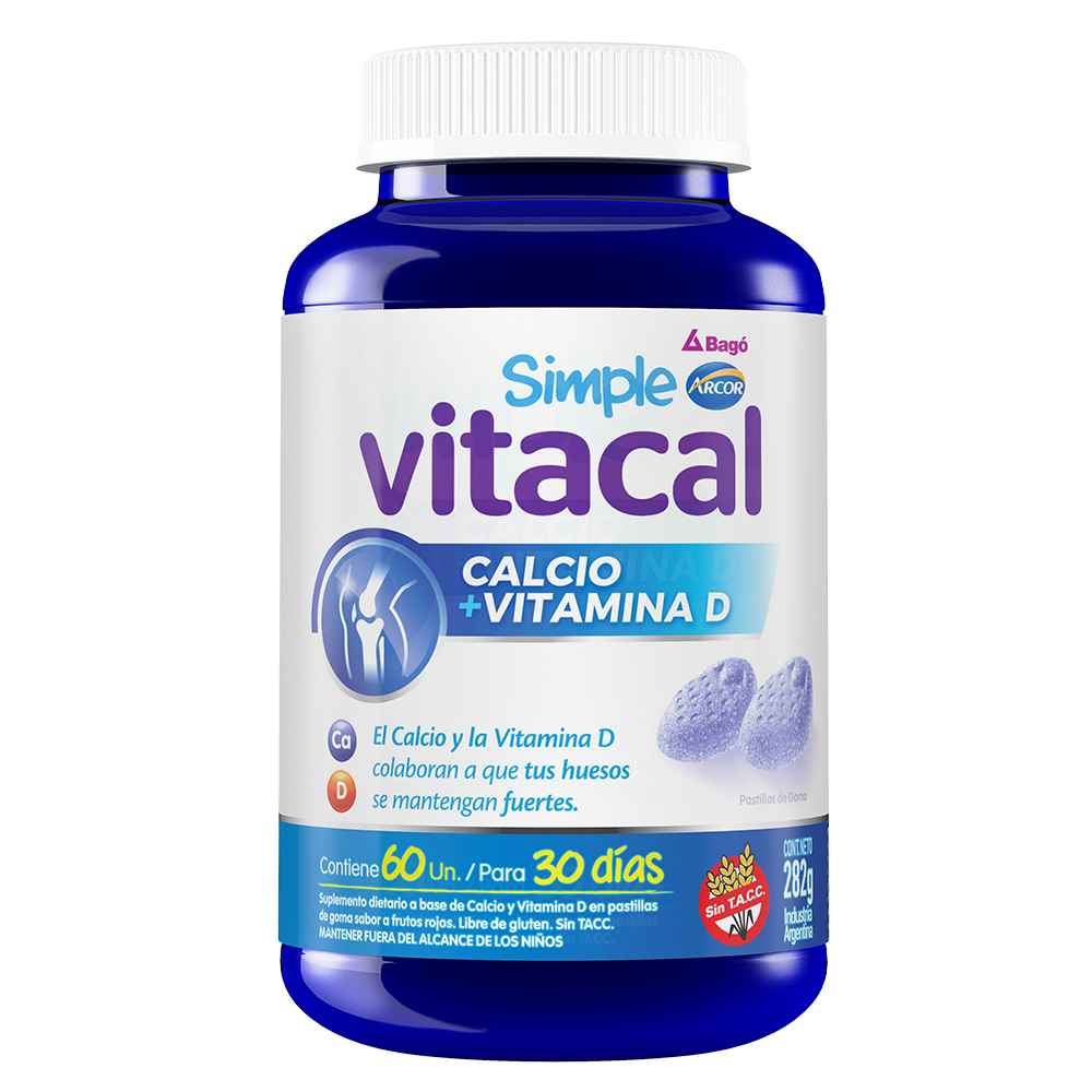 VITAMINA SIMPLE VITAL CALCIO + VITAMINA-D X 60 UN