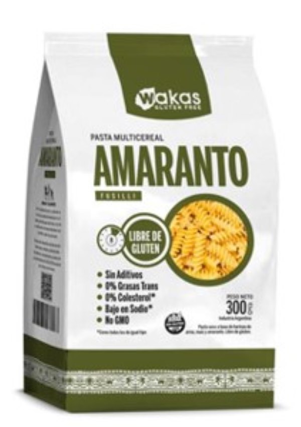 PASTAS SECAS WAKAS S/GLUTEN DE AMARANTO 300 GR